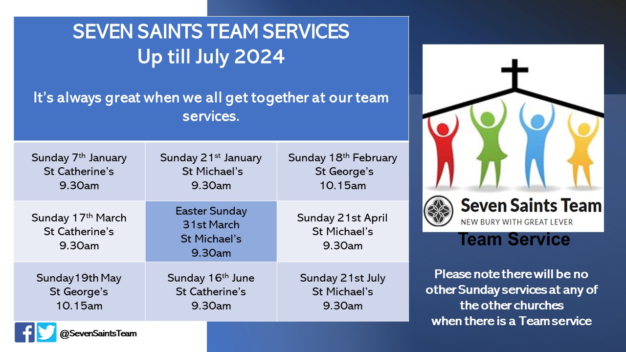 What’s On – Seven Saints Team